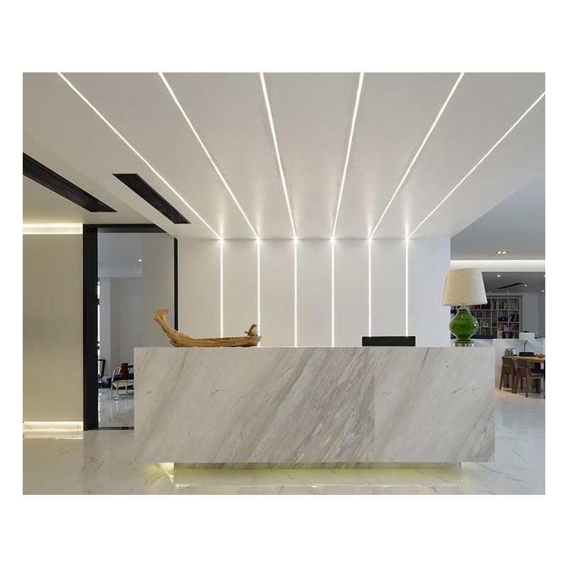 Perfil para cinta LED EMBUTIDO 17.3x14.5 MM covertura acrilico opal ...